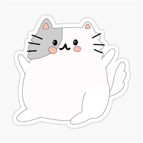 Cute Character Kawaii White Cat Sticker By Kaleidaart Redbubble