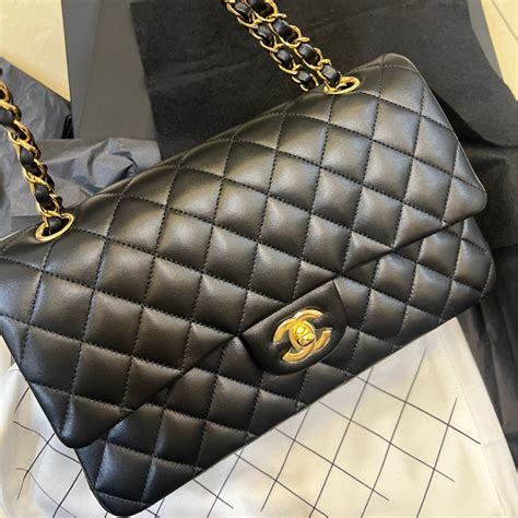Chanel 香奈兒 cf25 classic flap 25 黑金 羊皮 台灣專櫃全配｜PopChill 拍拍圈