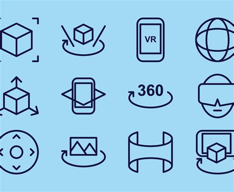 Augmented Reality Simpel Outline Icon Collection Vector Art And Graphics