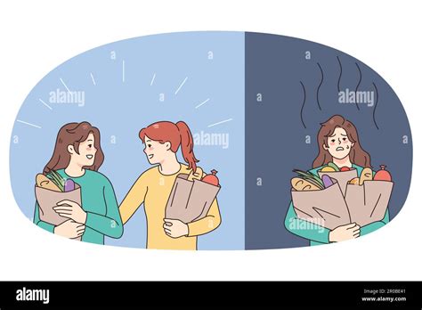 Personal Assistant Help Tired Woman With Grocery Shopping Smiling