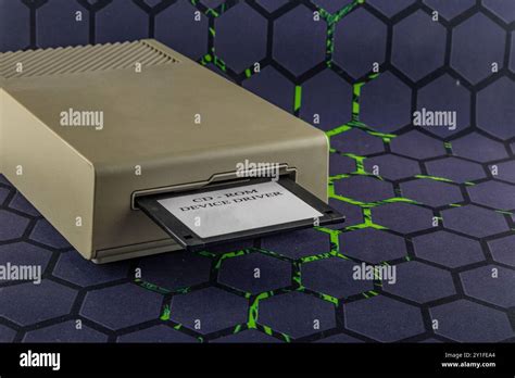 Old Damaged Inch Floppy Disk Drive Colorful Floppy Disks Arranged On A Mouse And Keyboard