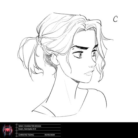 Gwen Stacy Concept Art For Spider Man Across The Spider Verse By Christie Tseng Action Poses