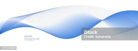 부드러운 그라데이션 벡터 추상적 배경 편안하고 조용한 예술 흐르는 파란색 곡선 모양은 건강 의료 또는 음악의 소리를 설명 할 수 있습니다 3차원 형태에 대한 스톡 벡터 아트