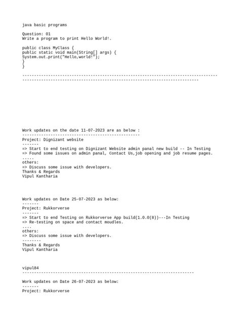 Java Basic Program Pdf Computers