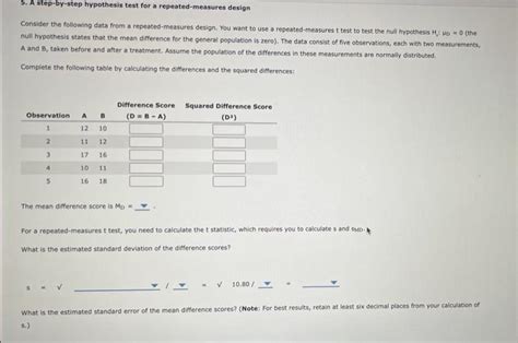 Solved 5 A Step By Step Hypothesis Test For A