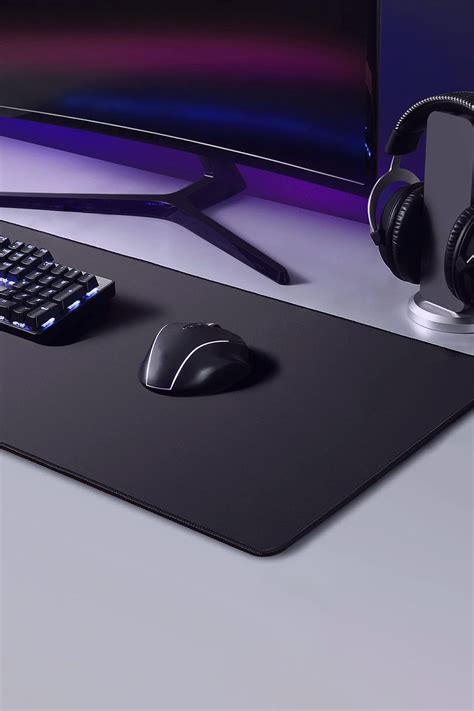 Factorial Oyuncu Mouse Pad 60x120 Cm Siyah Dikişli Kaydırmaz Su Geçirmez Masa Matı Çalışma