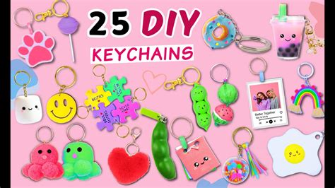 25 Amazing Diy Keychains Making Super Cute Key Chain At Home Easy Craft Youtube