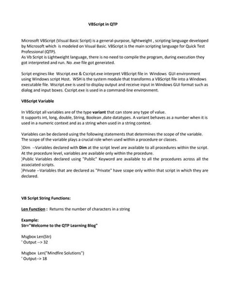 Learn Vbscript String Functions Pdf