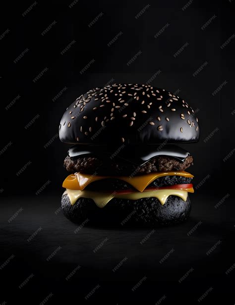 Premium Photo Blackbunburgerandblackbackdrop