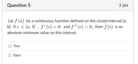 Solved Question Pts Let F Be A Continuous Function Chegg
