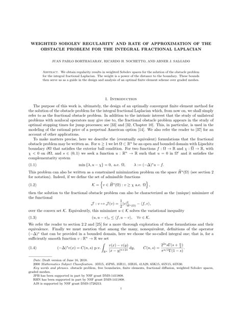 Pdf Weighted Sobolev Regularity And Rate Of Approximation Of The