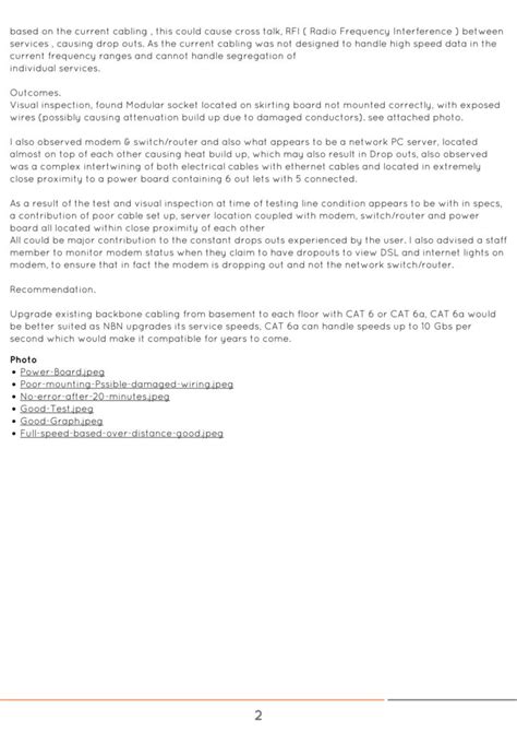 DSL Test Report NBN Internet Faults Internet Drop Outs ARCS Keeping You Connected