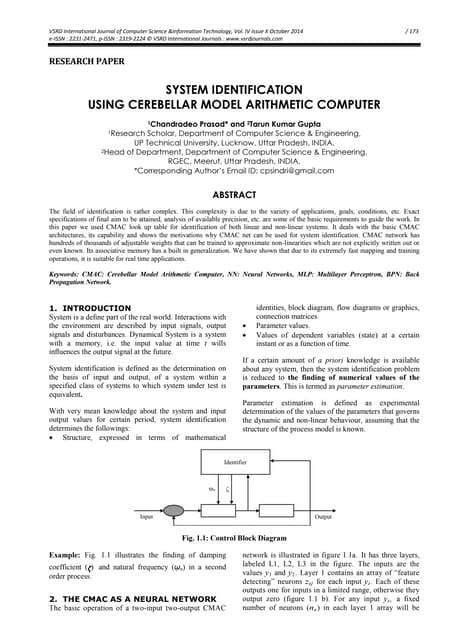System Identification Using Cerebellar Model Arithmetic Computer Pdf Computing Technology