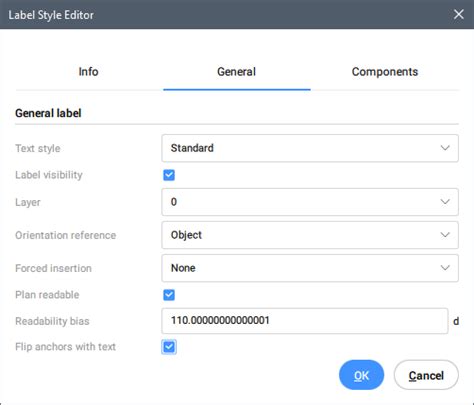 Label Style Editor Dialog Box Bricscad Lite And Pro Bricsys Help Center