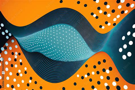 Dots And Lines In A Wave Background Is Amorphous Structure Of Network Connections Generative