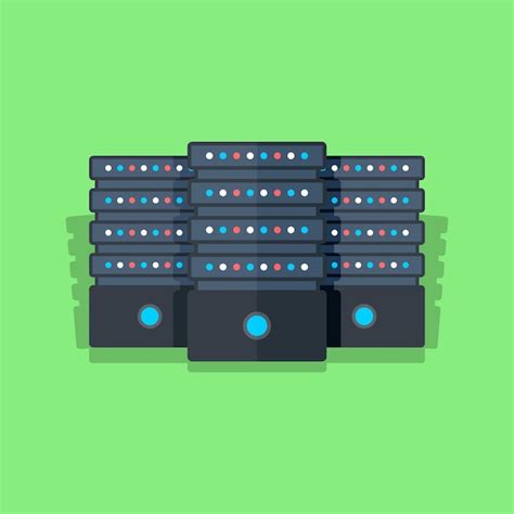 Premium Vector Data Center Icon In Flat Style Computer Datacenter Vector Illustration On