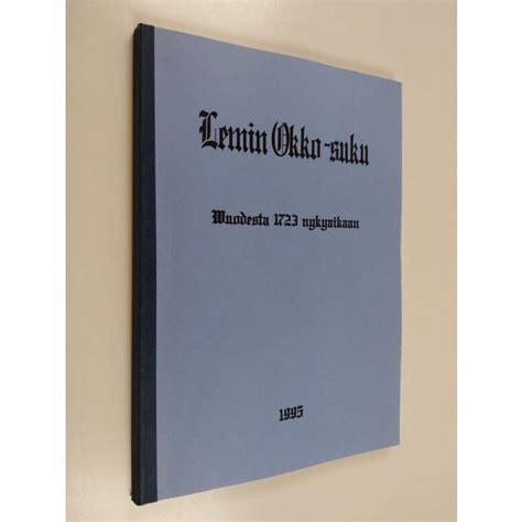 Osta Okko Okko Lemin Okko Suku Vuodesta 1723 Nykyaikaan Marjatta