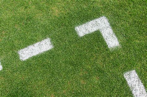 녹색 인조 잔디 잔디 축구 필드 배경 흰색 라인 경계와 함께 맨 위 보기 0명에 대한 스톡 사진 및 기타 이미지 0명 Championship Soccer