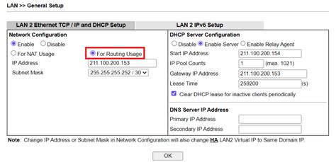 Use A Public Ip On Lan Using For Routing Usage Option Draytek