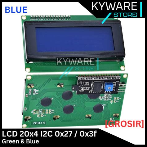Jual Lcd 20x4 I2c Module Blue Green Interface 2004 Biru Hijau 20x04