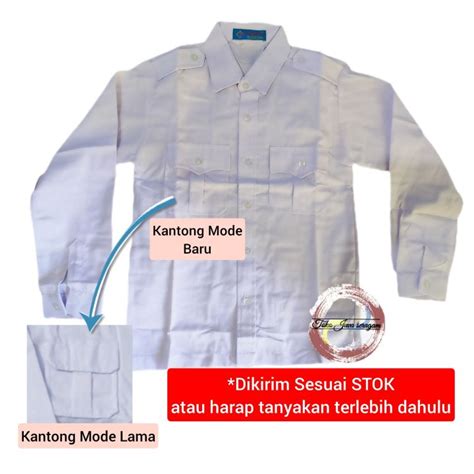 Baju Seragam Paskibra Pns Pmr Pdl Pdh Smk Lengan Panjang Putih 2 Saku Dada Merk Seragam Kemeja