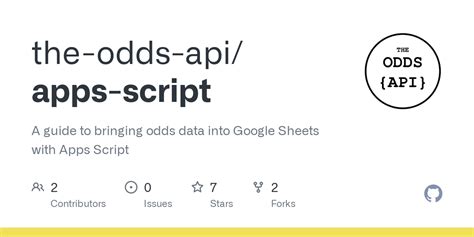 Github The Odds Api Apps Script A Guide To Bringing Odds Data Into Google Sheets With Apps Script