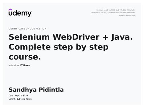 Sandhya Reddy On Linkedin Happy To Complete The Certification It Room Udemy