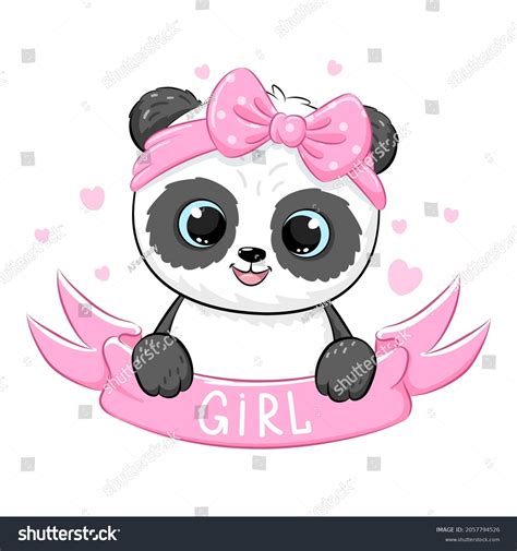 Cute Panda Girl Vector Illustration Cartoon Stock Vector Royalty Free