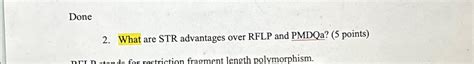 Solved 2 ﻿what Are Str Advantages Over Rflp And Pmdqa 5