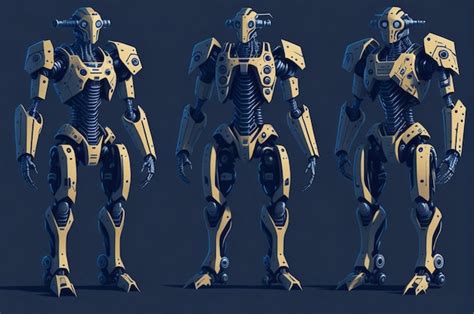 premium ai image identical robots in different poses