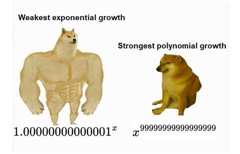 Exponential Growth Vs Polynomial Growth Rmathmemes