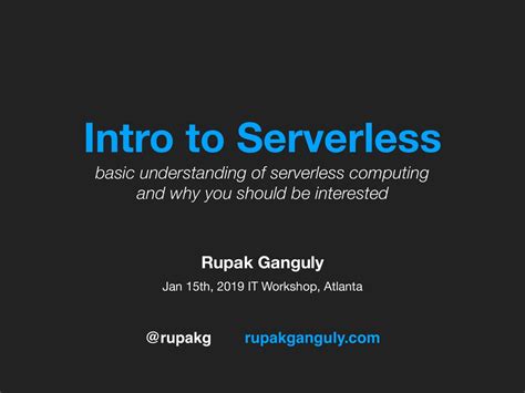 Intro To Serverless Speaker Deck