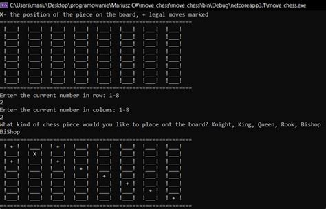 Github Mariuszreda Console Chess Console Emulator Simulating Movement Chess Pieces