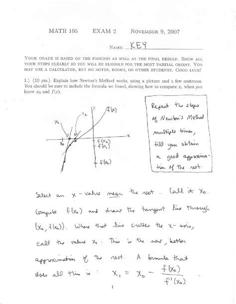 Newtons Method Calculus Solved Exam Docsity