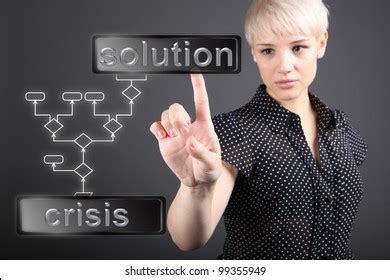 Problem Solving Concept Business Woman Touching Stock Photo Shutterstock