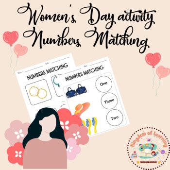 Women S Day Activity Numbers Matching By Kingdom Of Learning TPT