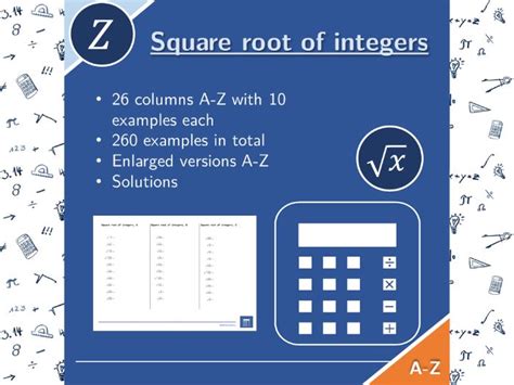 Square Root Math Set Teaching Resources