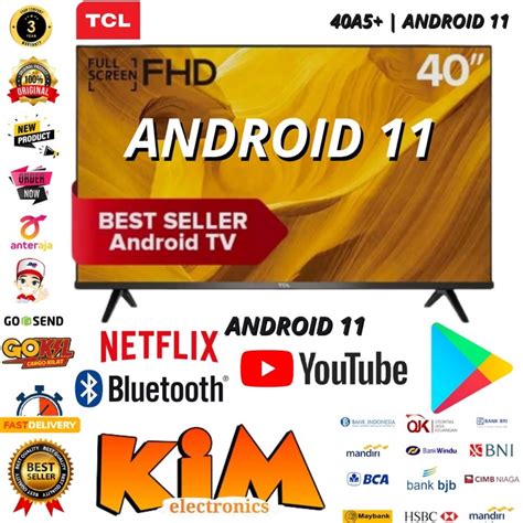 Jual TCL LED 40 Inch 40A5 SMART ANDROID 11 YOUTUBE NEW Garansi Resmi Shopee Indonesia