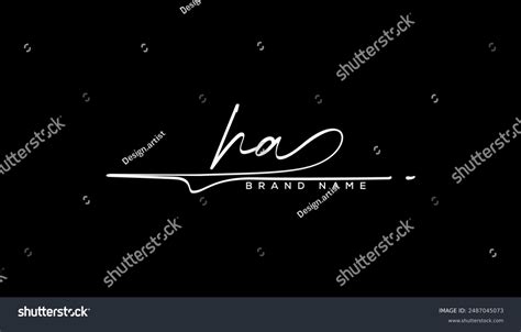 Ha Letter Beauty Handwriting Vector Logo Stock Vector Royalty Free Shutterstock