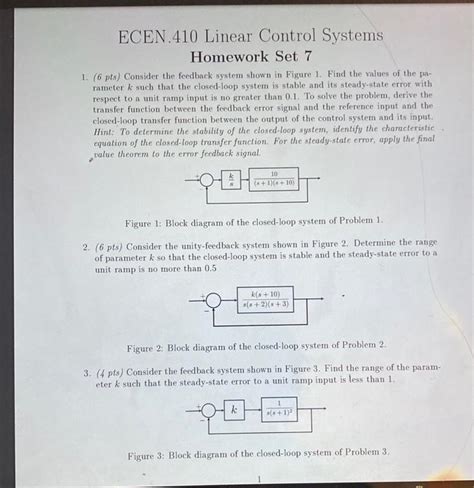 Solved ECEN Linear Control Systems Homework Set Chegg