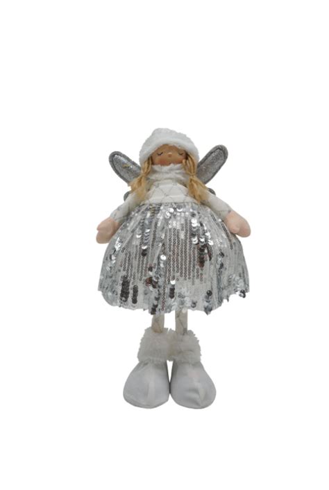 გოგონა ანგელოზი ვერცხლისფერი თეთრი Ammy