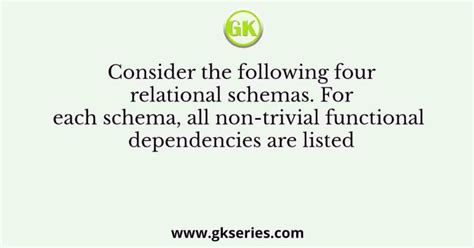 consider the following four relational schemas for each schema all