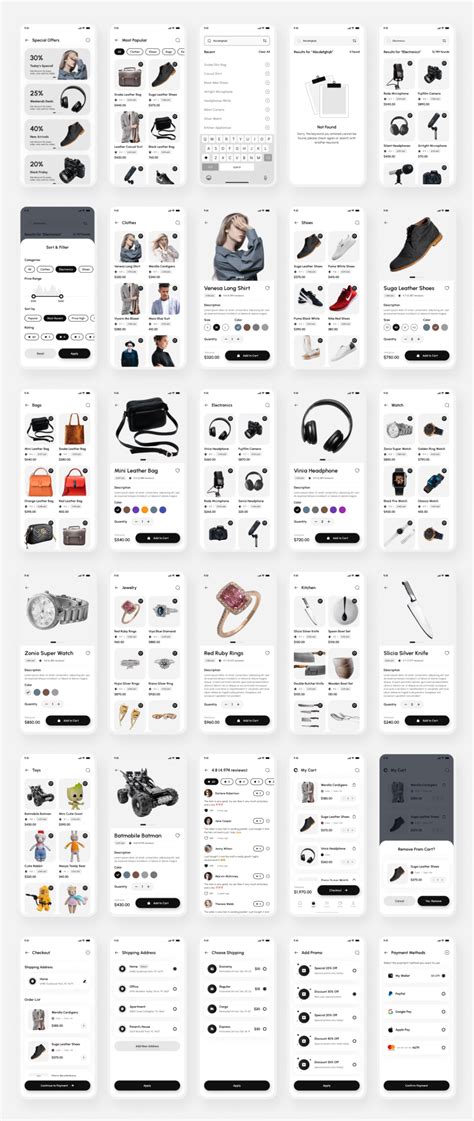 evira e commerce and online shop app ui kit — figma resources on ui8 ecommerce ui design app