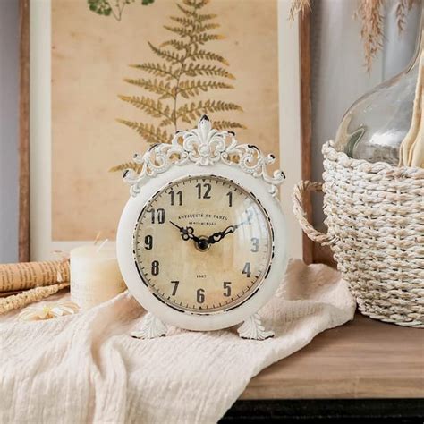 Vintage Table Clock Decorative Shelf Desk Top Clock Battery Operated