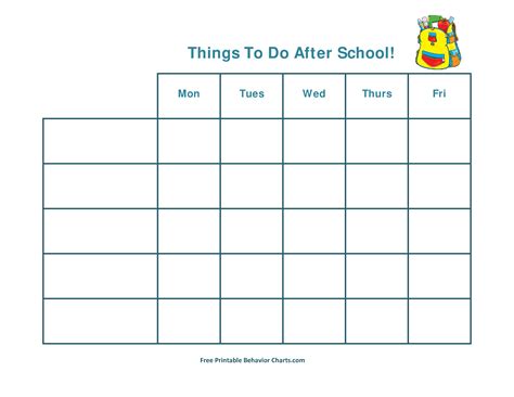 Printable After School Schedule Template Plan Your School Related