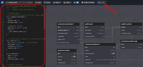 Database Structure Moves To RunSQL Tool From Dbdiagram RunSQL Button Feature Suggestions