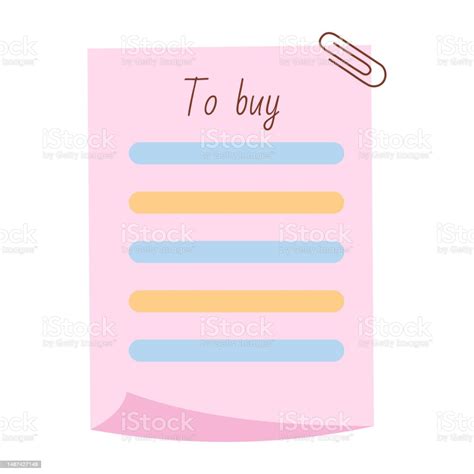 핀으로 목록을 구매하는 분홍색 플래너 의제 일정 체크리스트 노트북 카드 및 기타 문구류를 위한 템플릿입니다 계획 사무실 사업