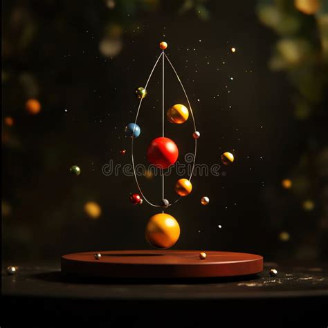 colorful floating sphere model inspired by physics generative ai