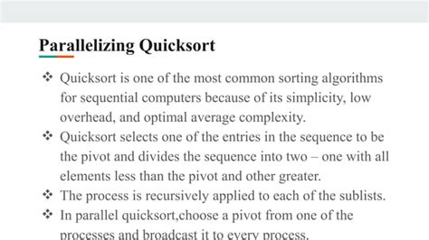 Parallel Algorithms Sorting And Graph Ppt