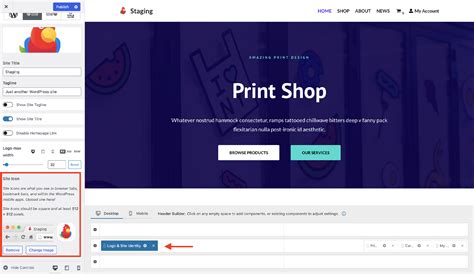 how to display favicons in logoandsite identity themeisle docs